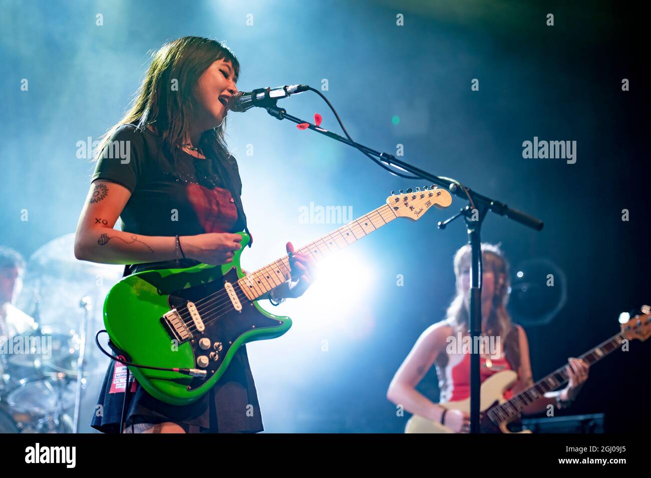 Manchester, UK. 07th September 2021. Beabadoobee performs at the O2 ...