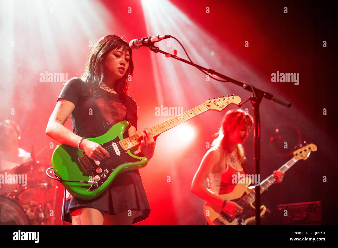 Manchester, UK. 07th September 2021. Beabadoobee performs at the O2 ...