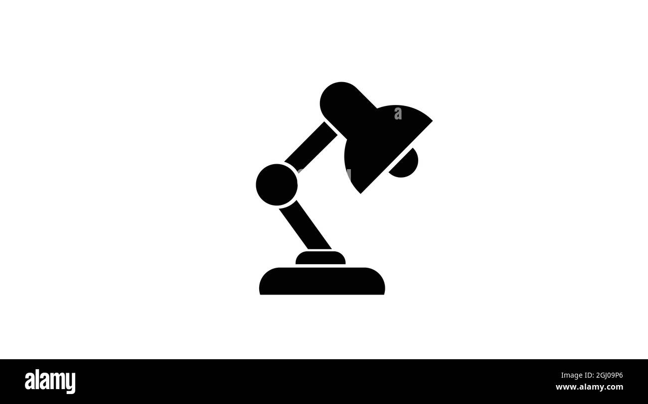 Desk Lamp Icon. Vector isolated black and white editable ilustration ...