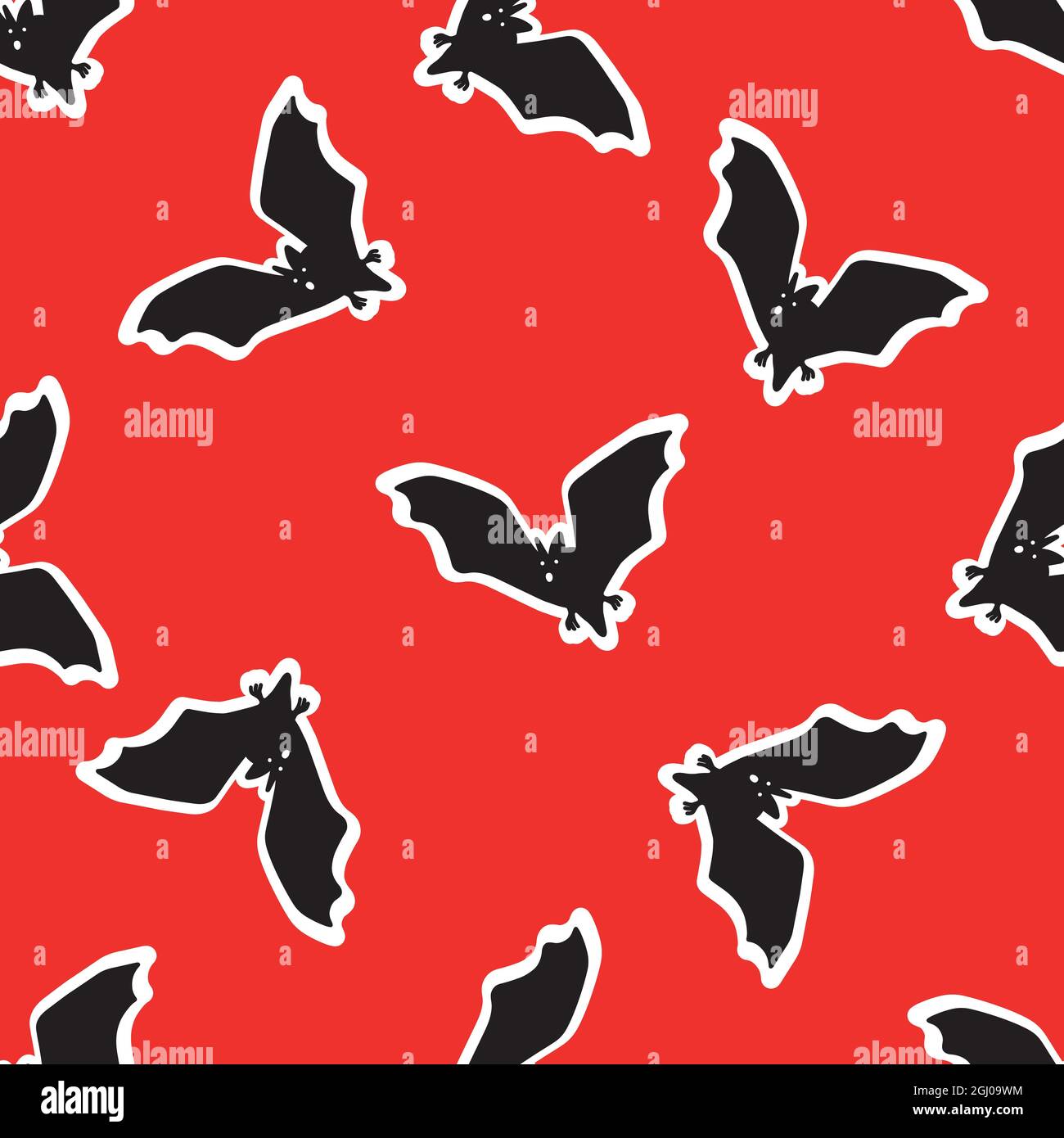 seamless pattern with bats on a red background. vector illustration ...