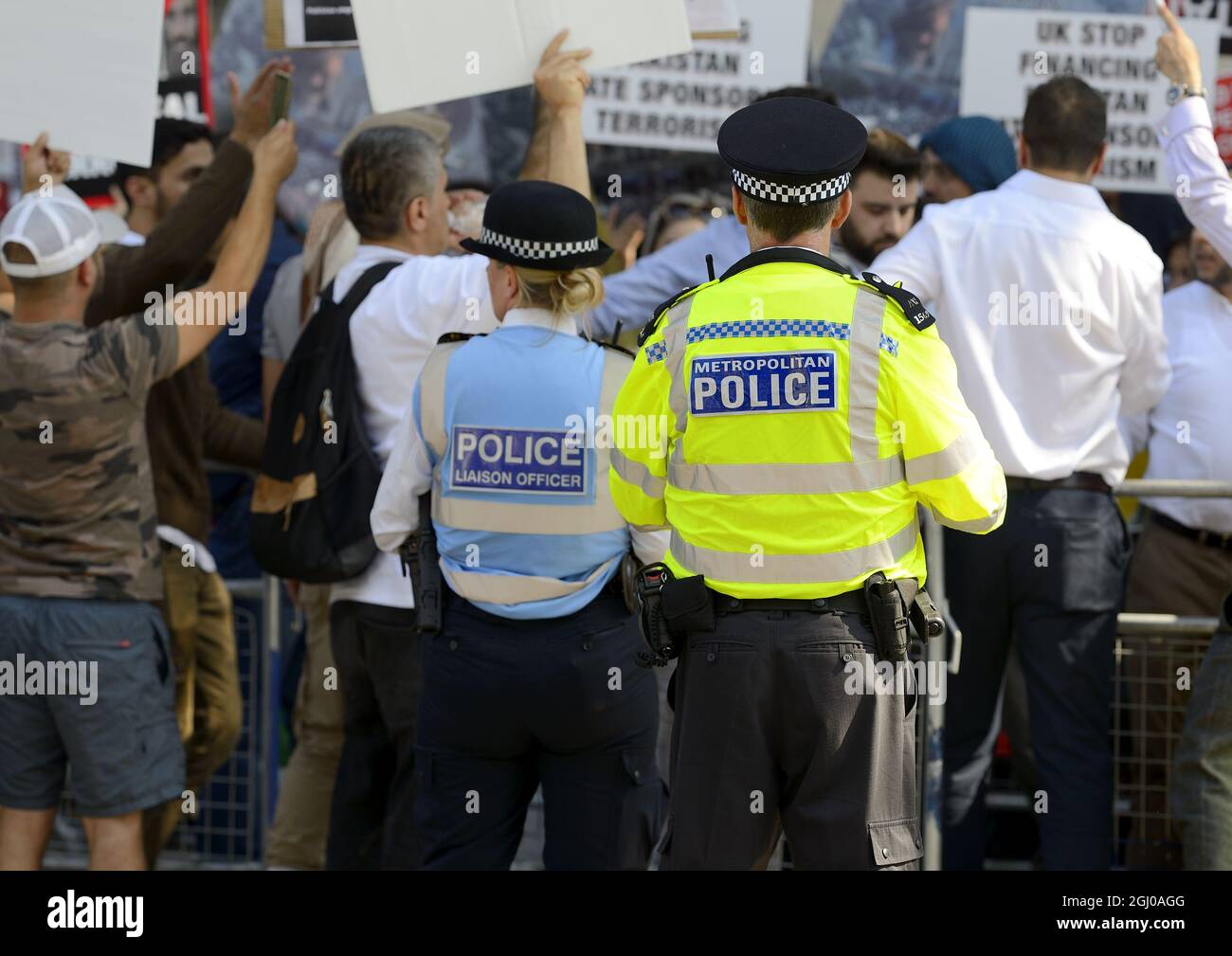 London, England, UK. Metropolitan police and police liaison officers at ...