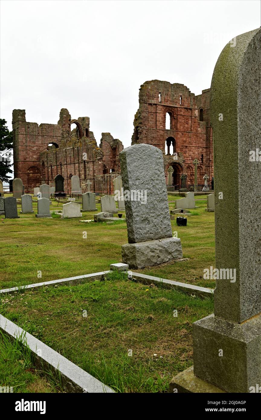 An external view of the ruins of a medieval priory building on the ...