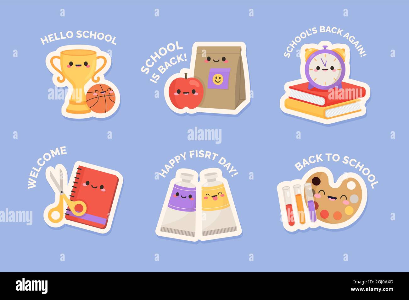 Back to school labels set Vector illustration Stock Vector Image & Art ...