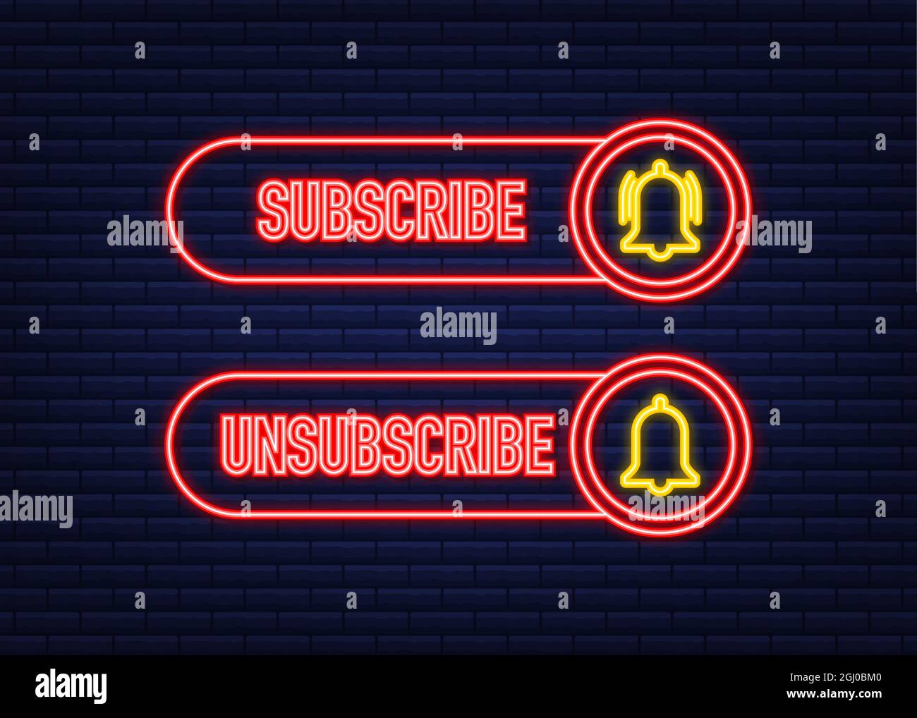 Subscribe Button Template with the notification bell. News subscribe ...