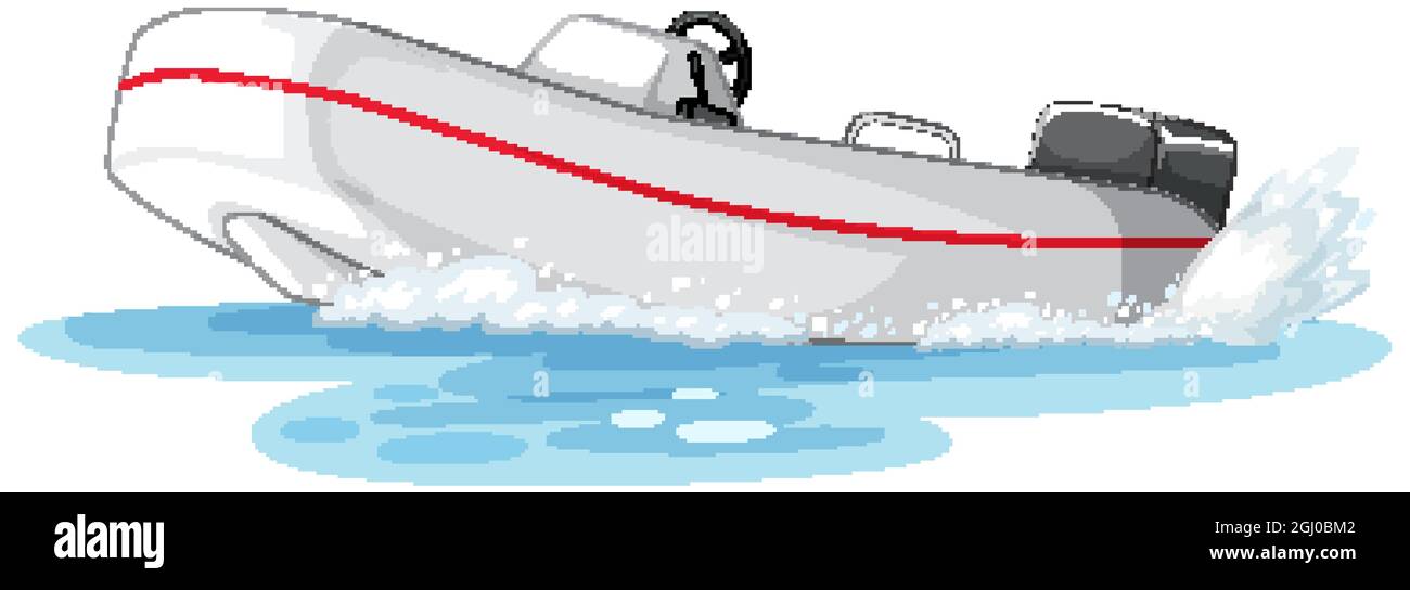 Powerboat or speedboat on the water illustration Stock Vector Image ...
