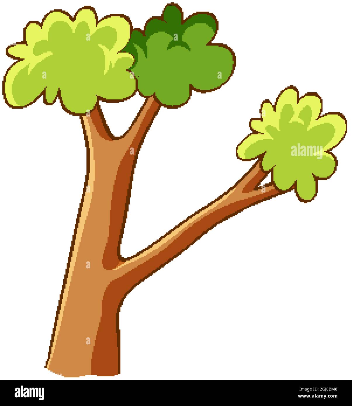 Branches of tree in cartoon style illustration Stock Vector Image & Art ...
