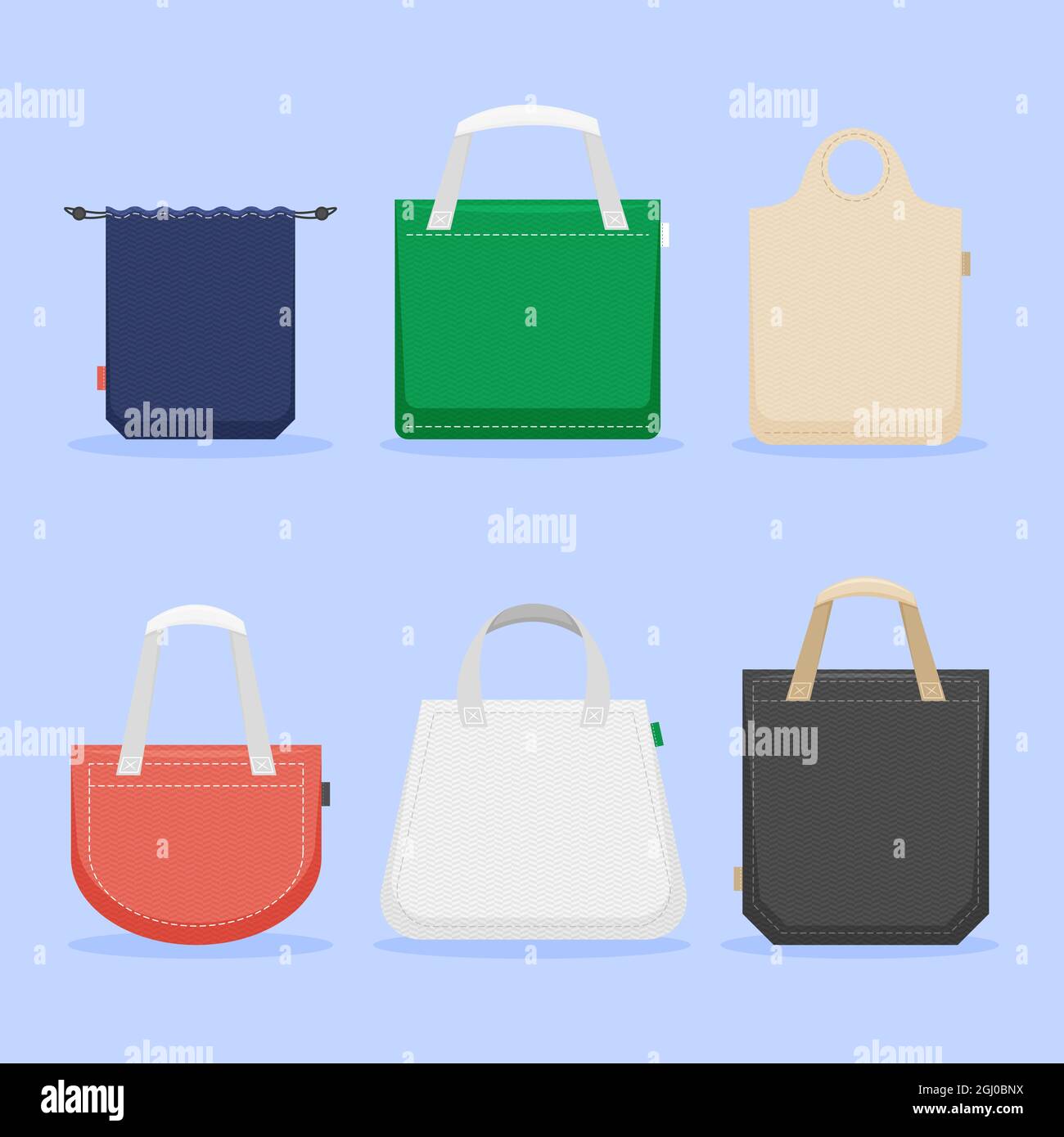 Pack of flat design fabric bag Vector illustration Stock Vector Image ...