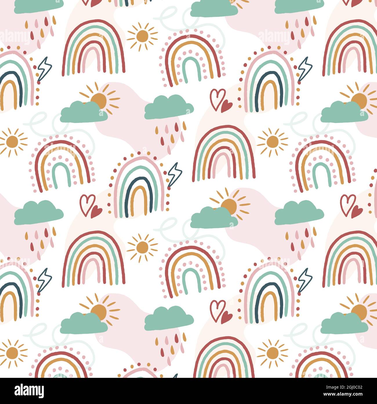 Hand drawn rainbow pattern design Vector illustration Stock Vector ...
