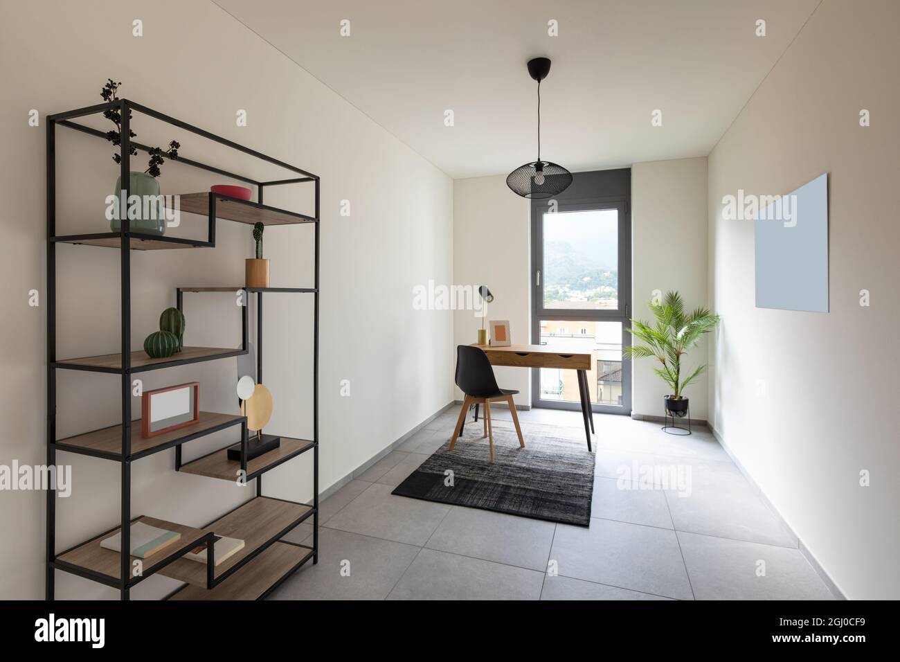 Interior study or home office with table and chair. Minimalist but nice ...