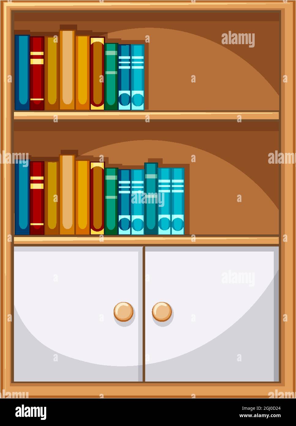 Bookcase with books and cabinet illustration Stock Vector Image & Art ...