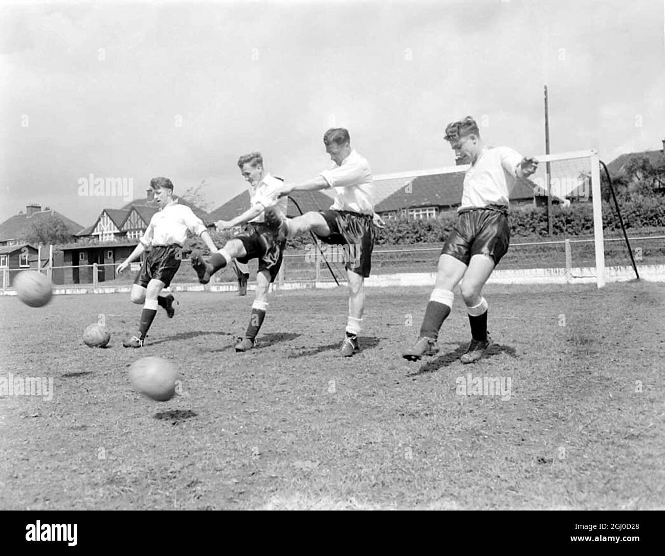 Some of the members of the England football team having some kicking ...