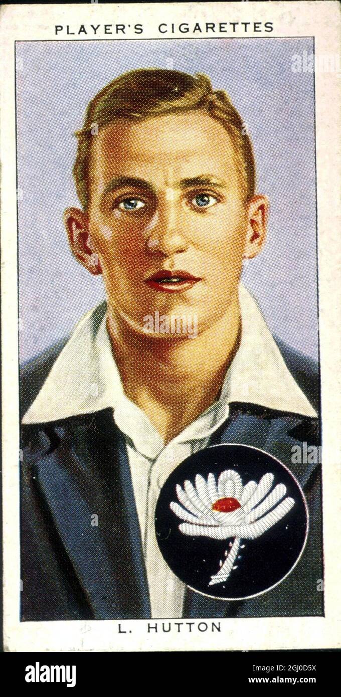Leonard Hutton (Yorkshire) Cricketers 1938 Stock Photo - Alamy