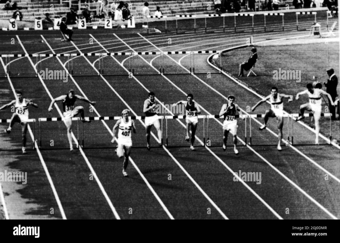 Britains David Hemery (402) out in front as he streaks to a new World ...