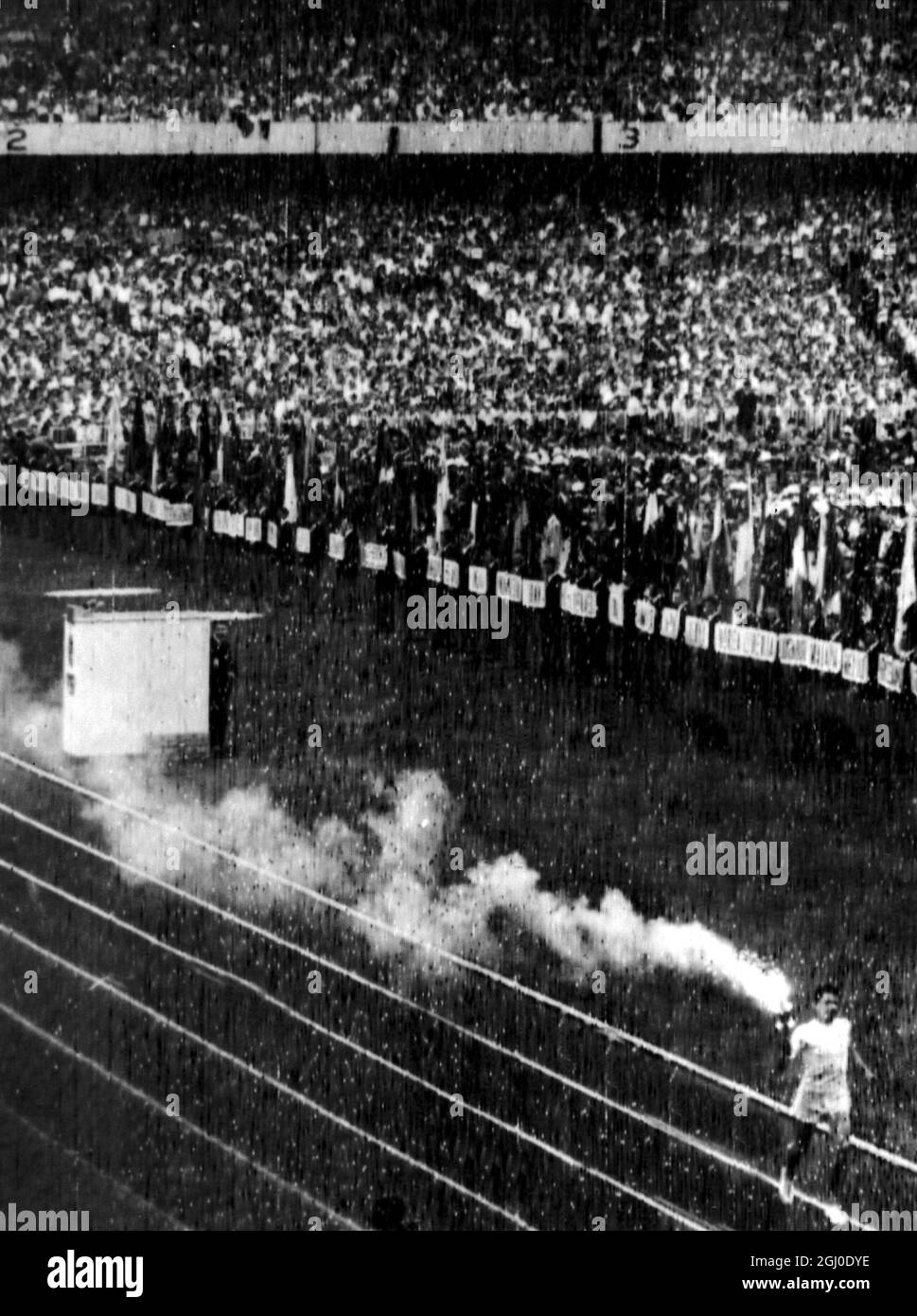 Melbourne Olympic Games 1956 The Olympic torch is carried around the ...