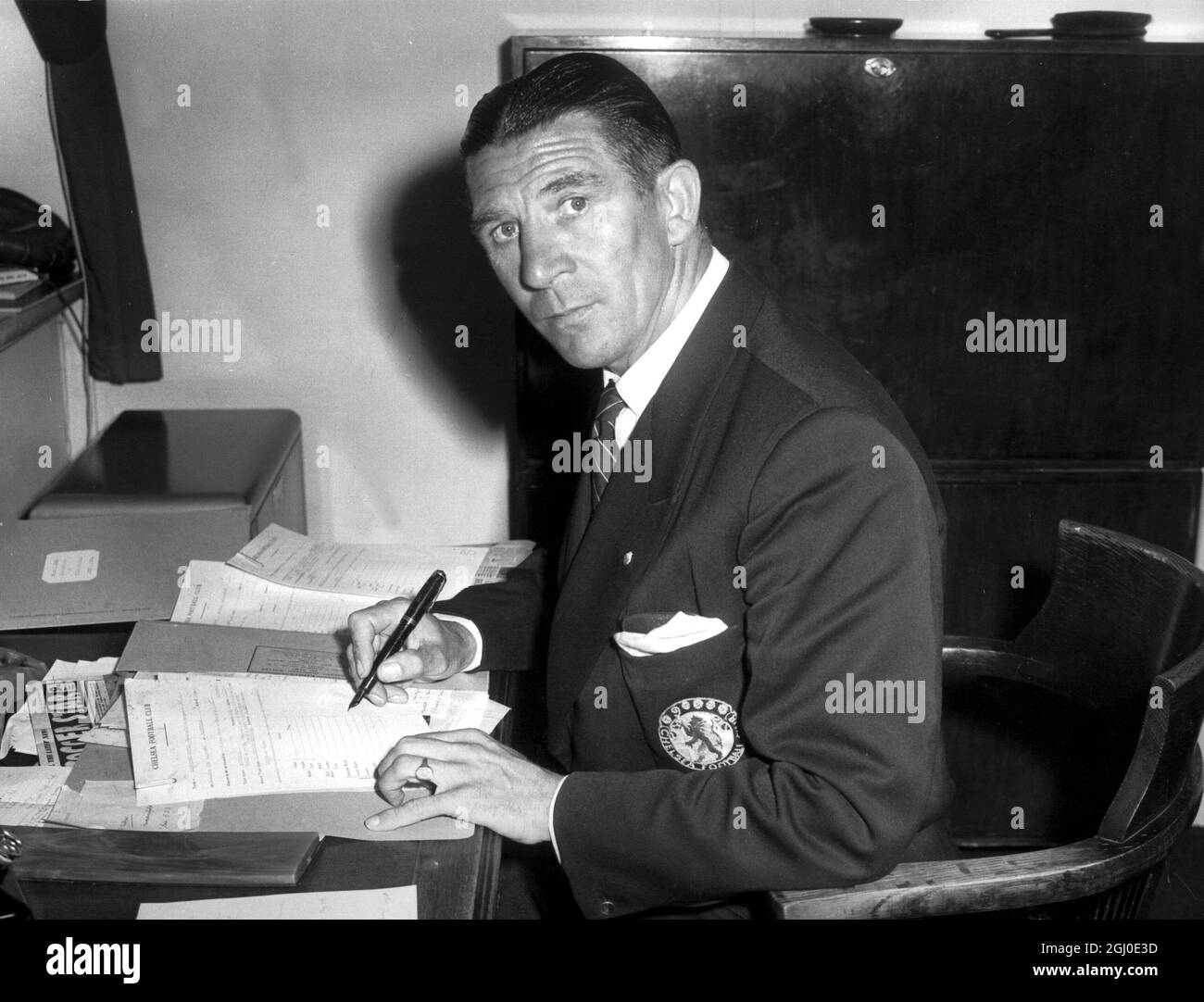 Ted Drake, Manager of Chelsea Football Club August 1958 Stock Photo - Alamy