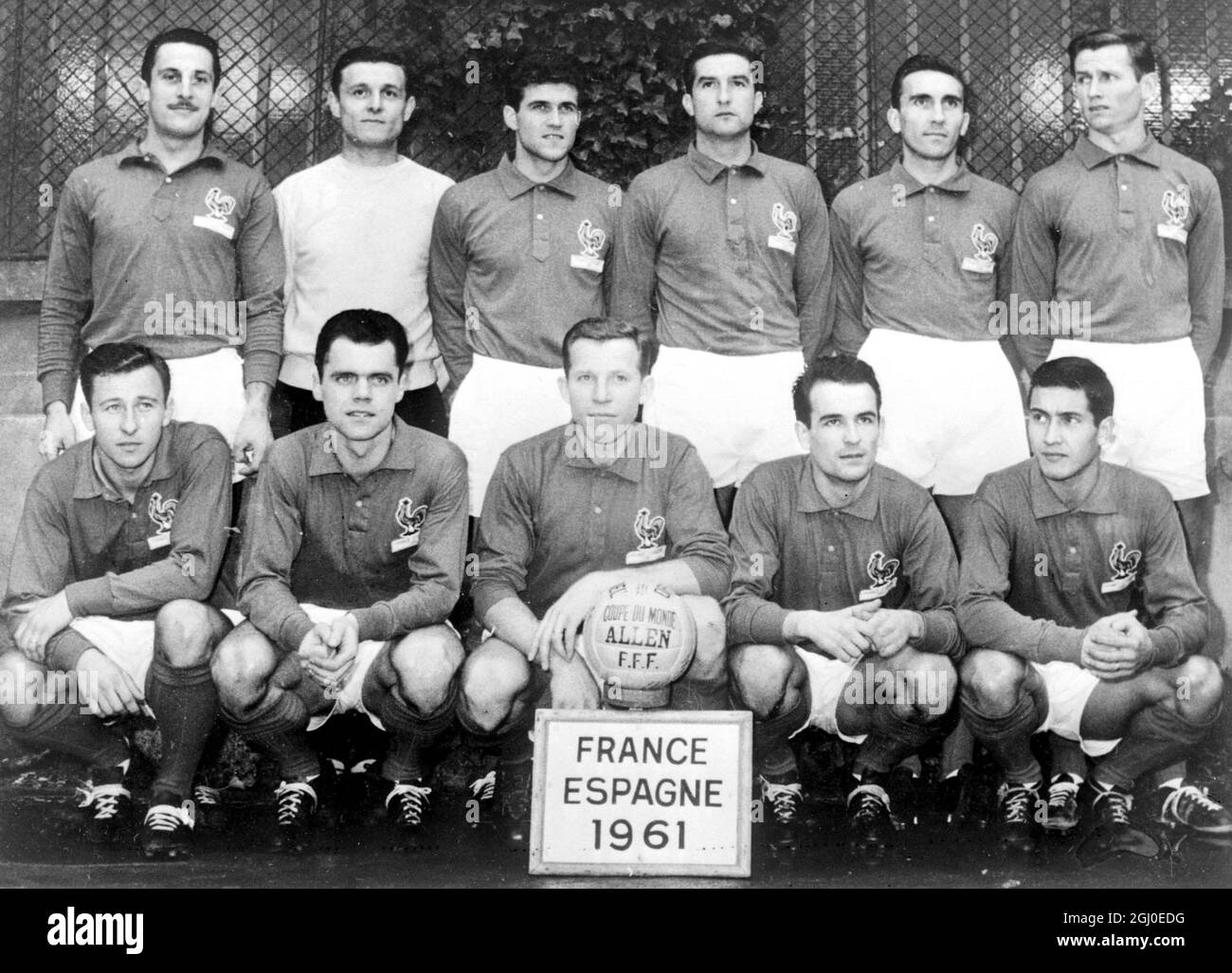 The French International Soccer Team Left to Right Front Row: Wisneiski ...