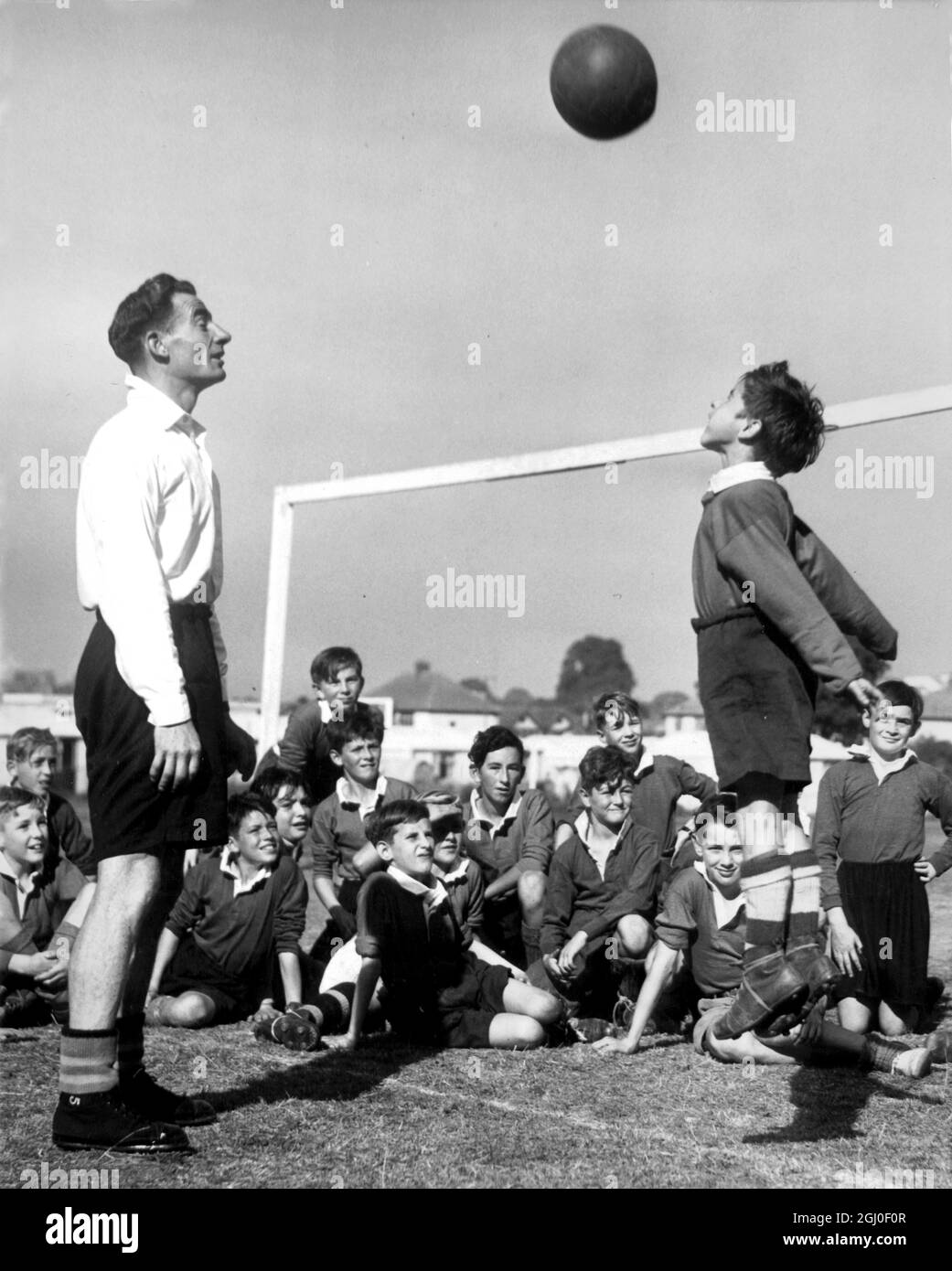Chelsea goalkeeper and keen football coach Harry Medhurst watches David ...