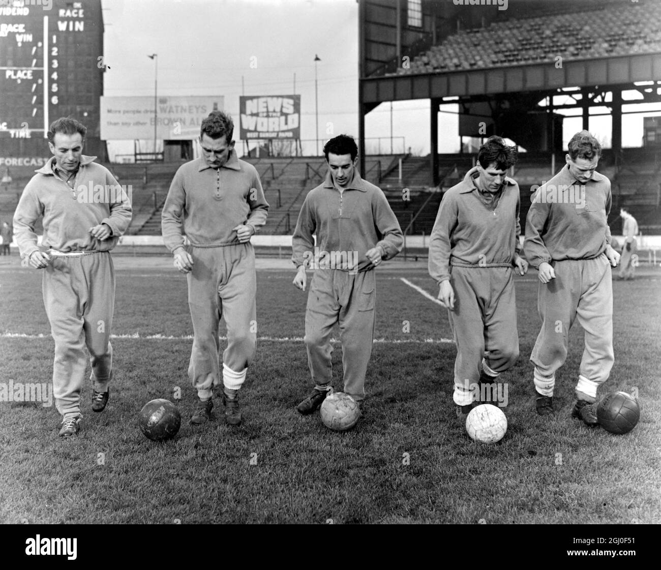 Left to Right: Stanley Matthews, Roy Bentley, Ronnie Allen, Les ...