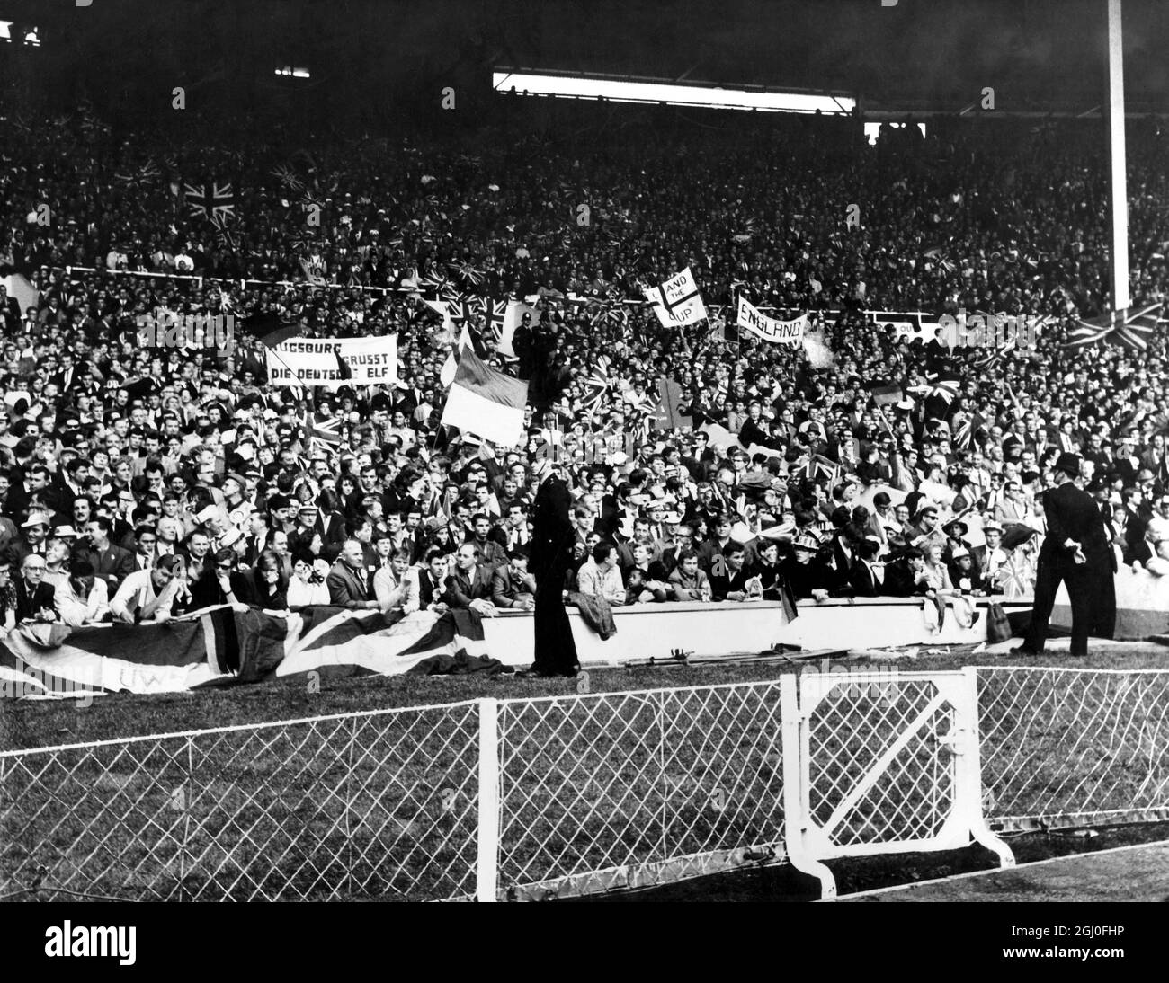 A crowd scene from the 1966 World Cup final at Wembley. 30th July 1966 ...