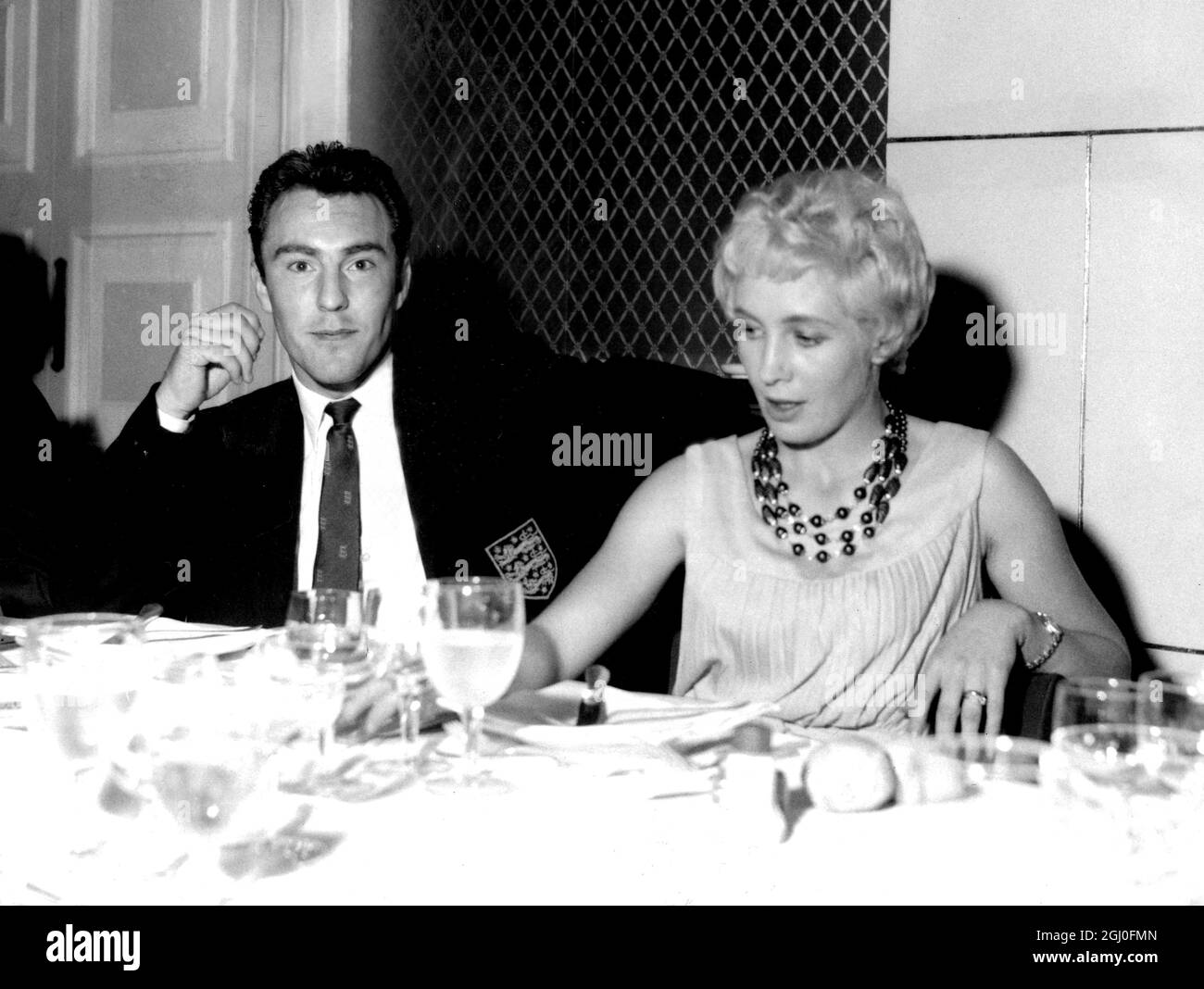 Jimmy Greaves pictured with his wife celebrating the victory of Milan ...