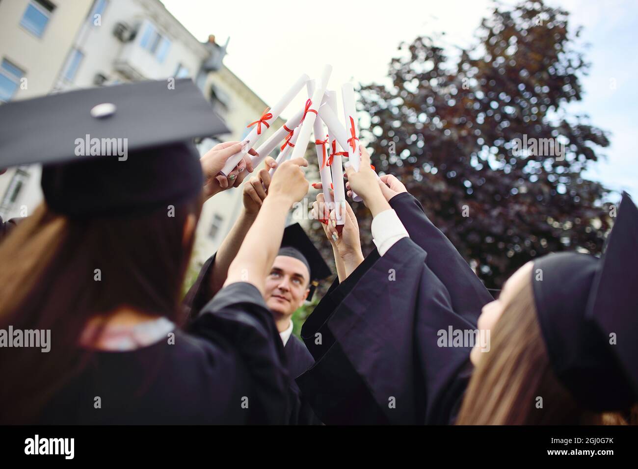 College Graduation Throwing Hats
