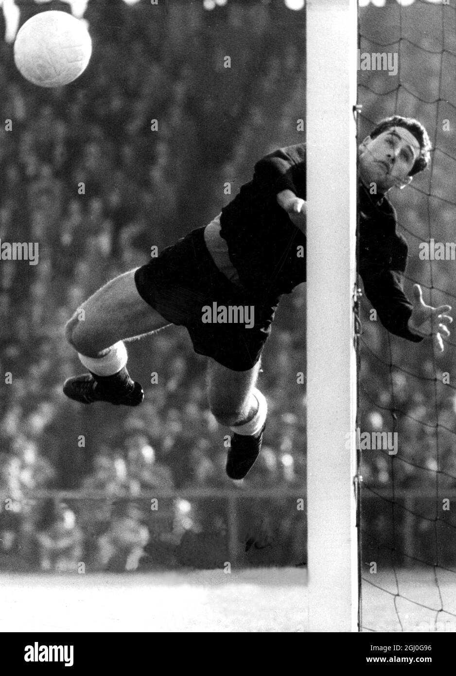 German goalkeeper, Hans Tilkowski in action. Born on 12th July 1935, he ...