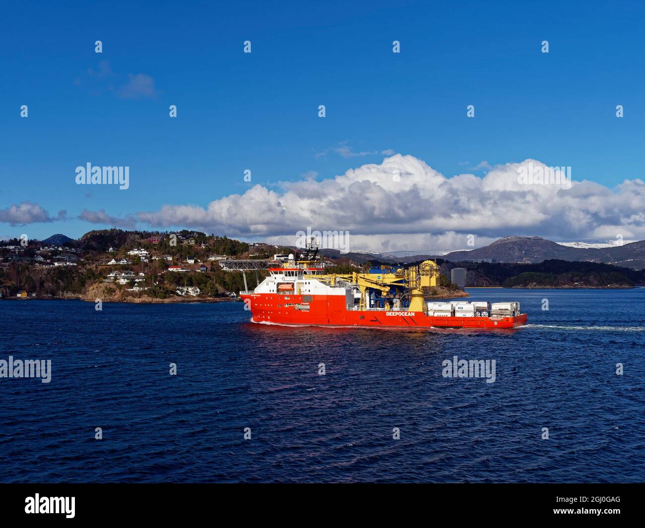 The Normand Ocean Offshore Supply Vessel in Bergen Fjord, heading out ...