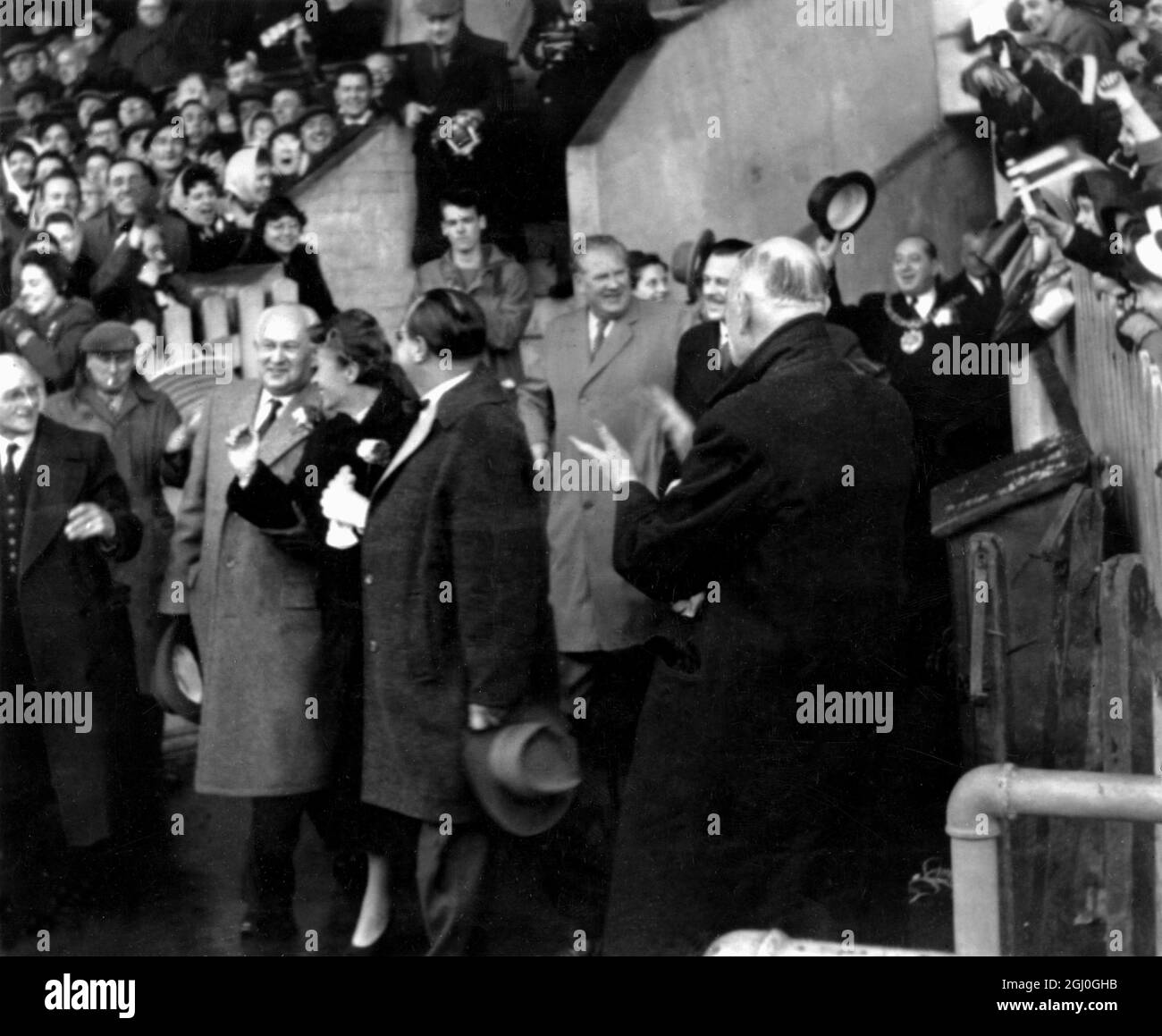 Manchester United chairman, Harold Hardman leads the group of thirty ...