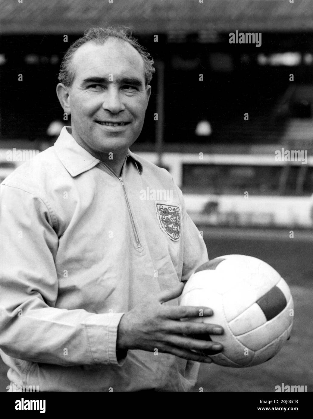 Alf Ramsey during a training session at Stamford Bridge before the ...