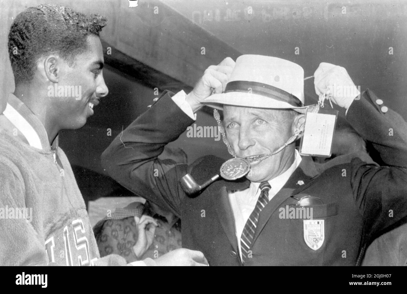 Rome: Bing Crosby with American Wilbur McClure (Gold Medalist) the ...