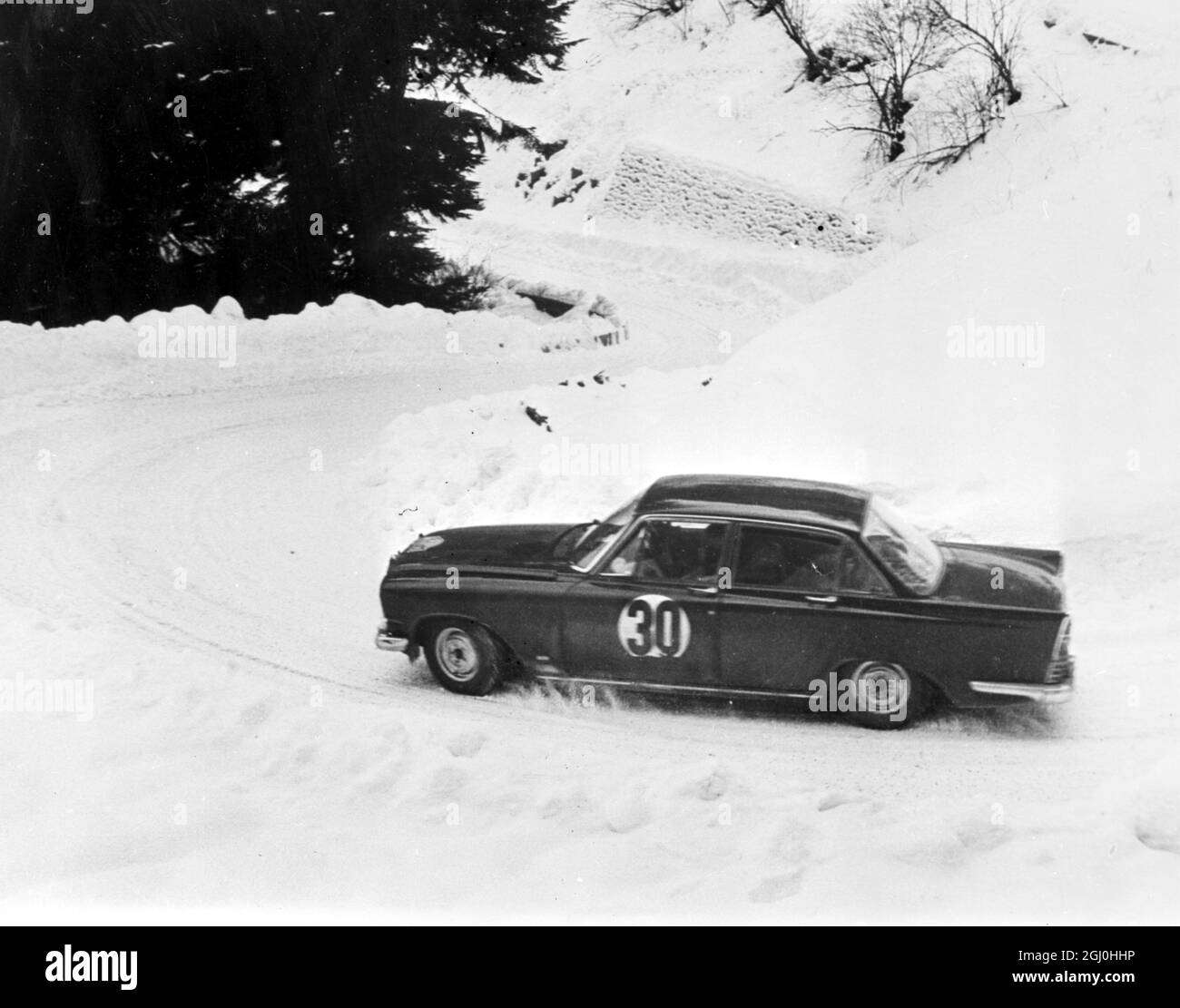 Monte Carlo: Rounding a hairpin bend near the Col Turini during the ...