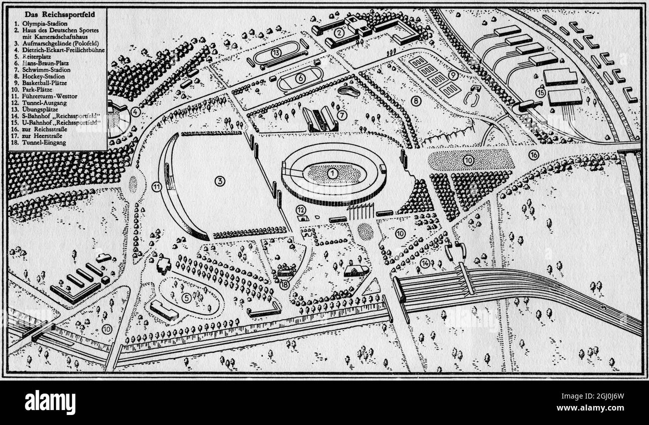 Plan of the Olympic sports field and stadium - Berlin (?) ©TopFoto ...