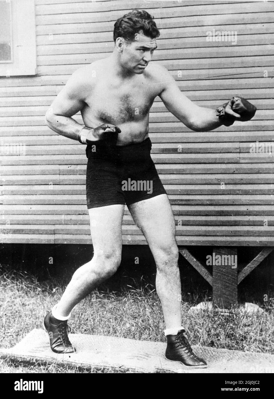 New York. Action study of former World Heavyweight boxing champion Jack Dempsey, taken in 1927 ...