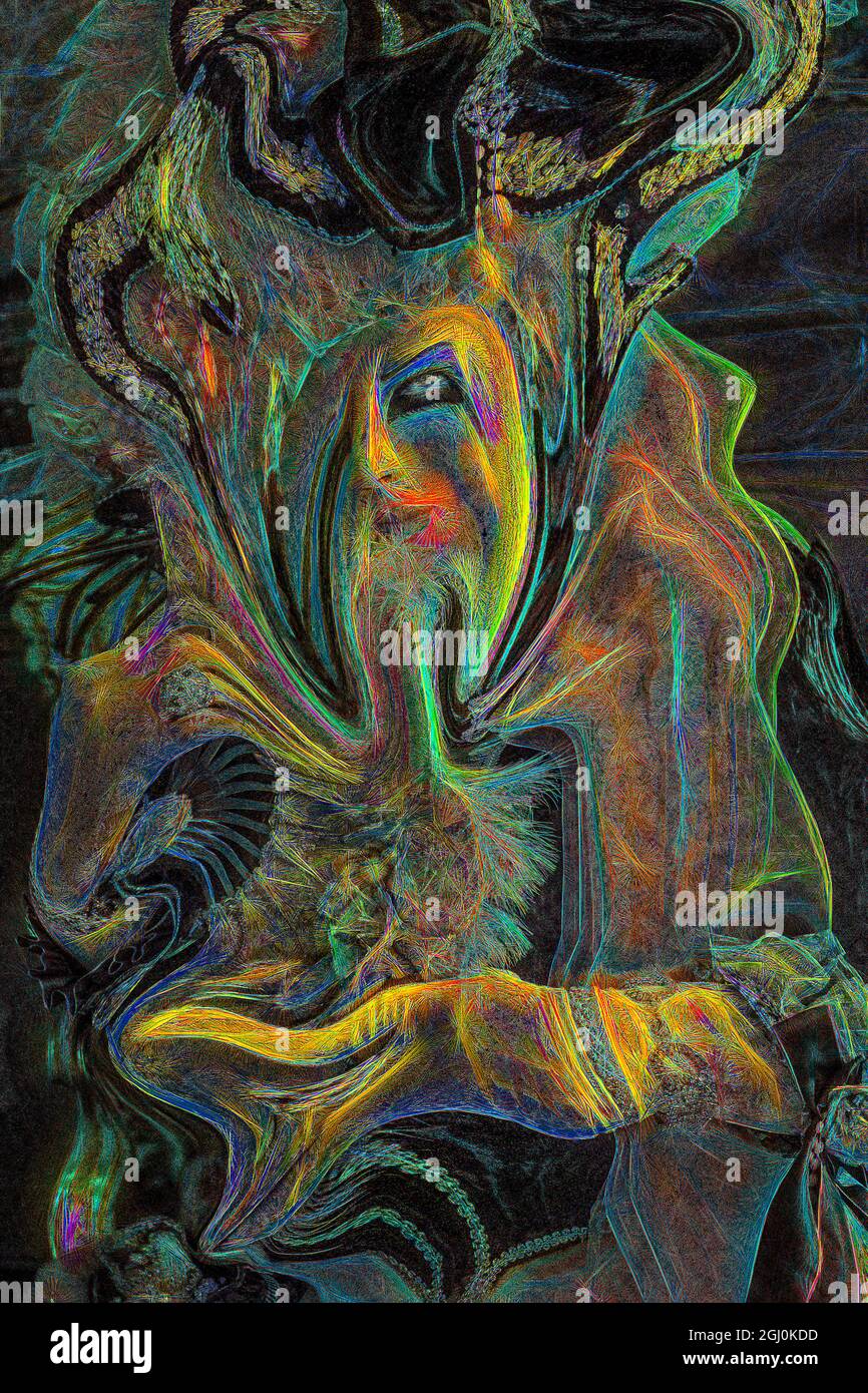 Abstract design with a human face Stock Photo - Alamy