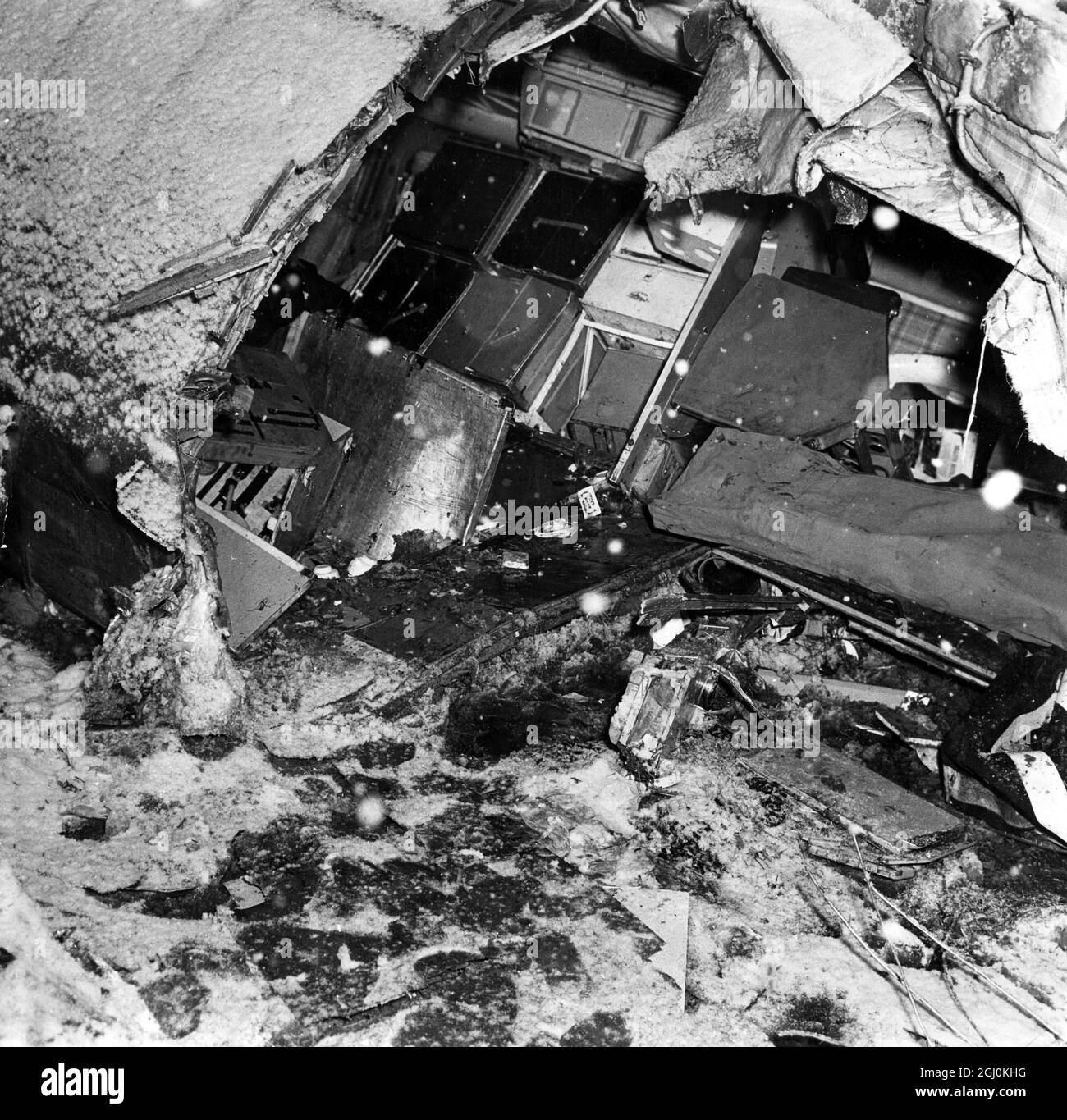 Part of the wreckage of the BEA Elizabethan airliner which crashed on ...