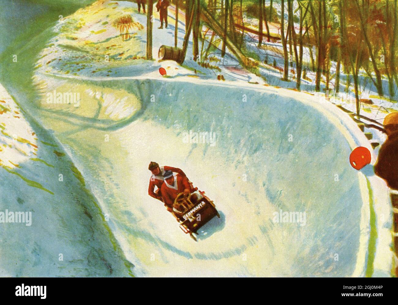 German two-man bobsleigh team at Lake Placid Olympics 1932 Stock Photo ...