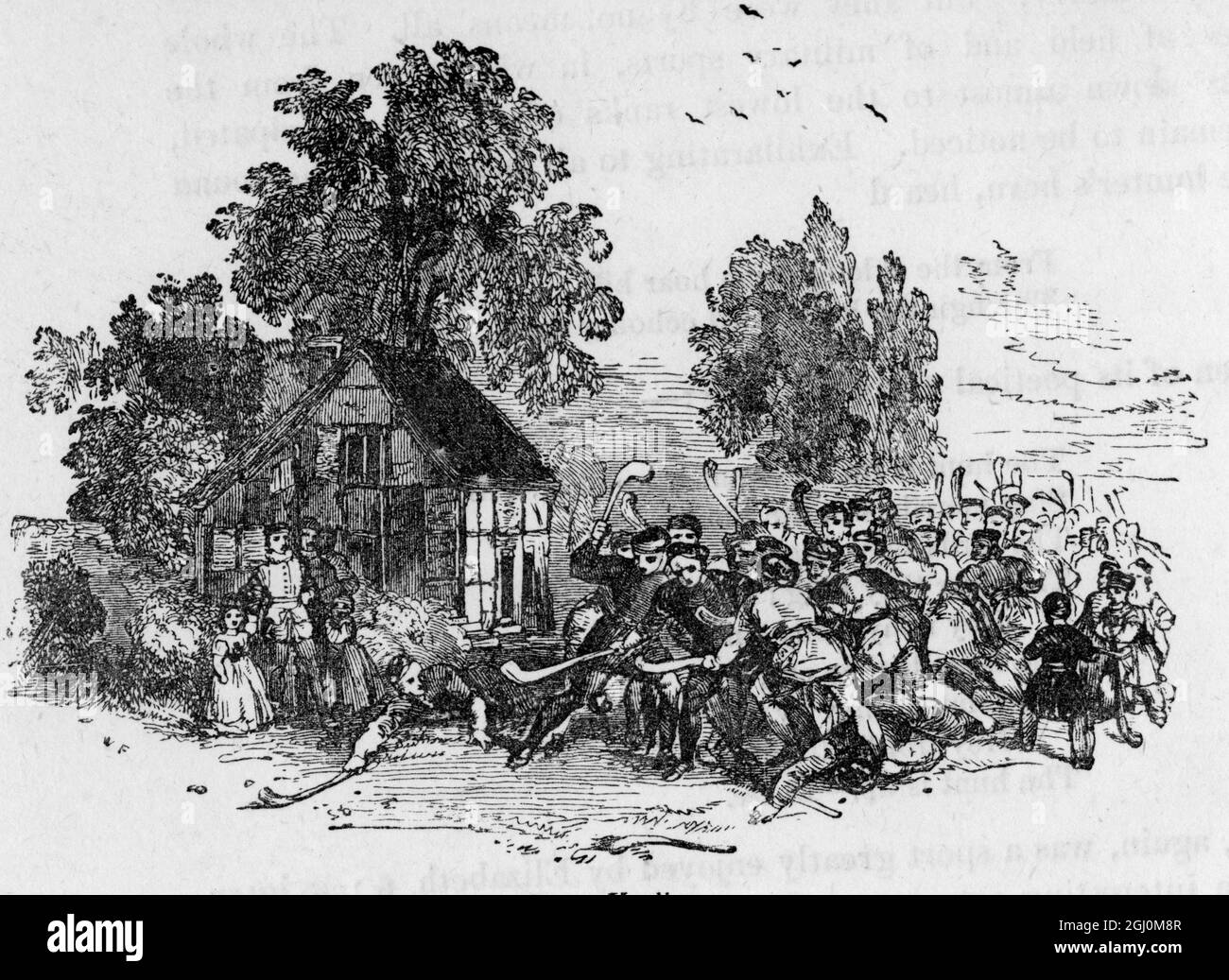 Early illustration of the game of hurling Stock Photo - Alamy