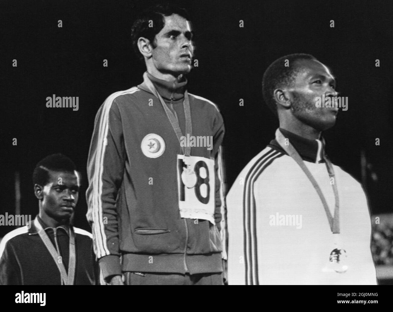 Winners of the men's 5,000 metres medals. They are left to right ...