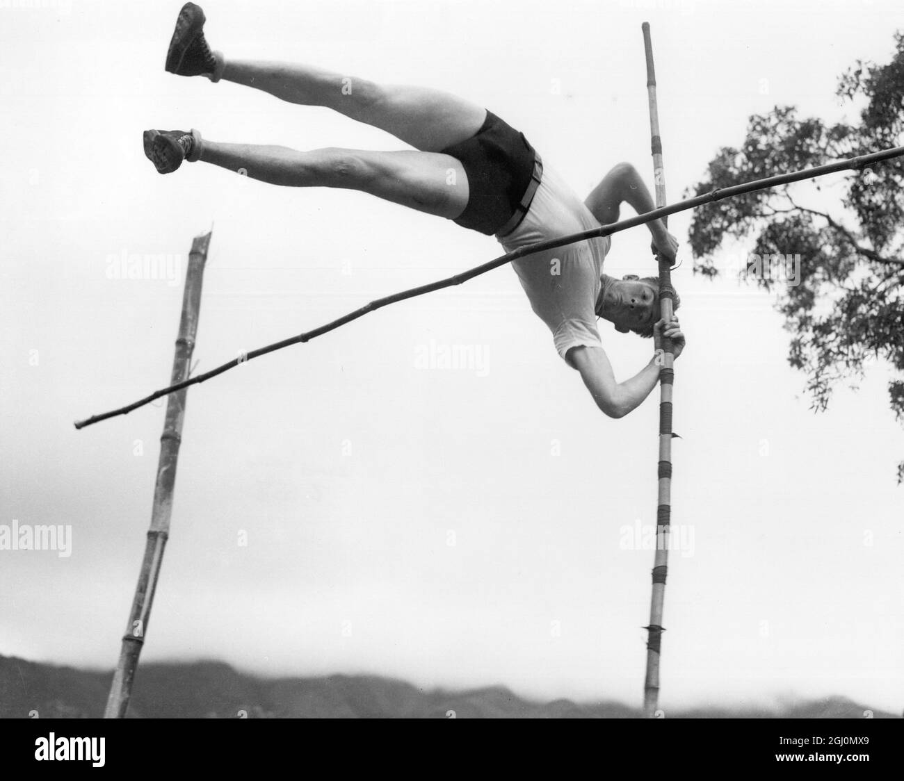 Private Thomas H Priest is shown winning the Pole Vault competition ...