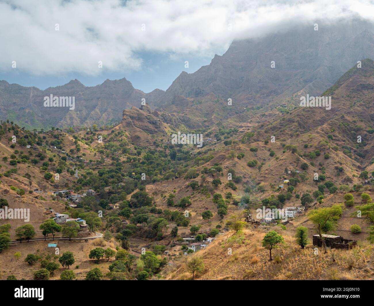 Landscape west of Assomada (Somada). Santiago Island, Cape Verde Stock ...
