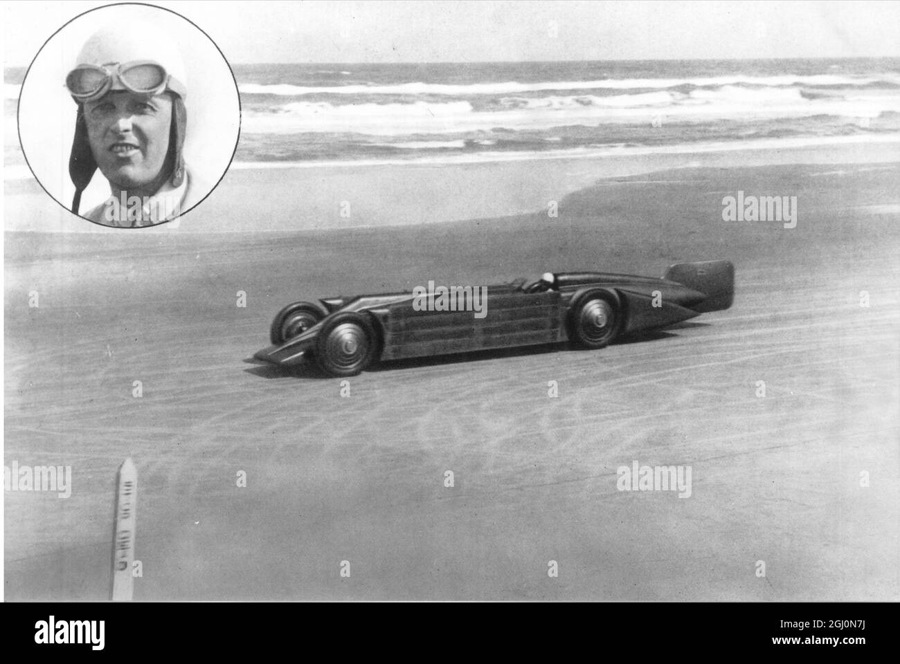 1929 Golden Arrow car Driven by Henry Segrave beat the land speed ...