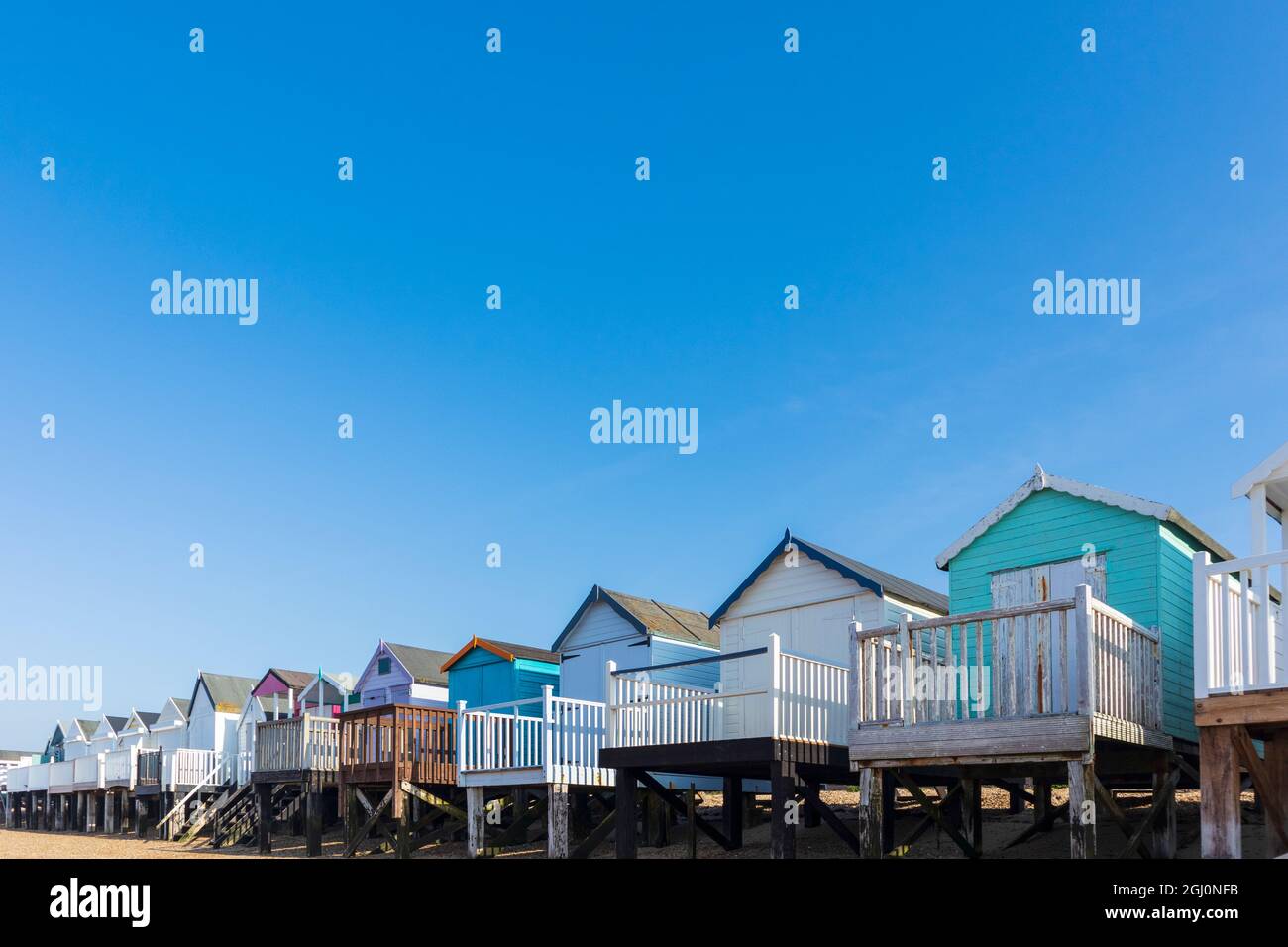 Beach Huts at Thorpe Bay near Southend-on-Sea on a Bright and Very ...