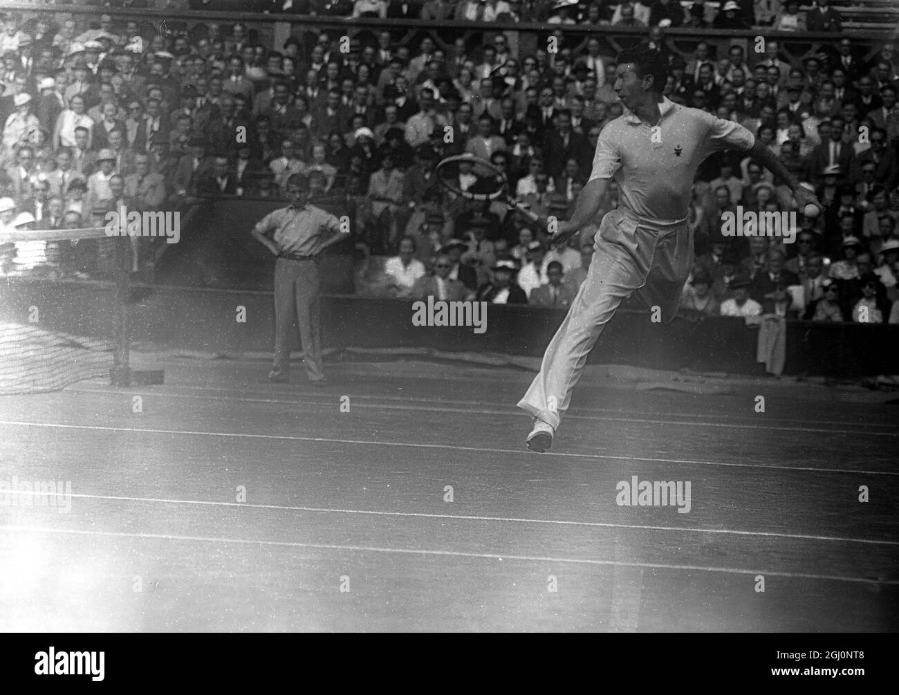Charles Hare of Great Britain fought Donald Budge , Wimbledon champion ...