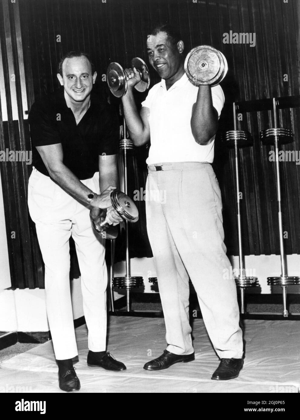 Ex-heavyweight boxing champion of the world - Joe Louis gets a workout ...
