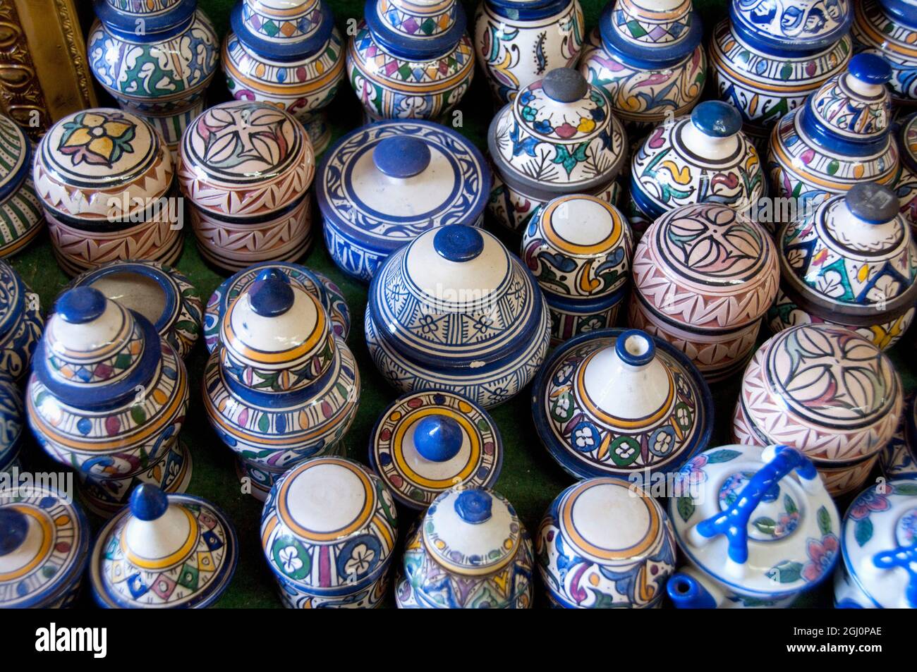 Africa, Morocco, Casablanca. Traditional handicraft market. Hand ...