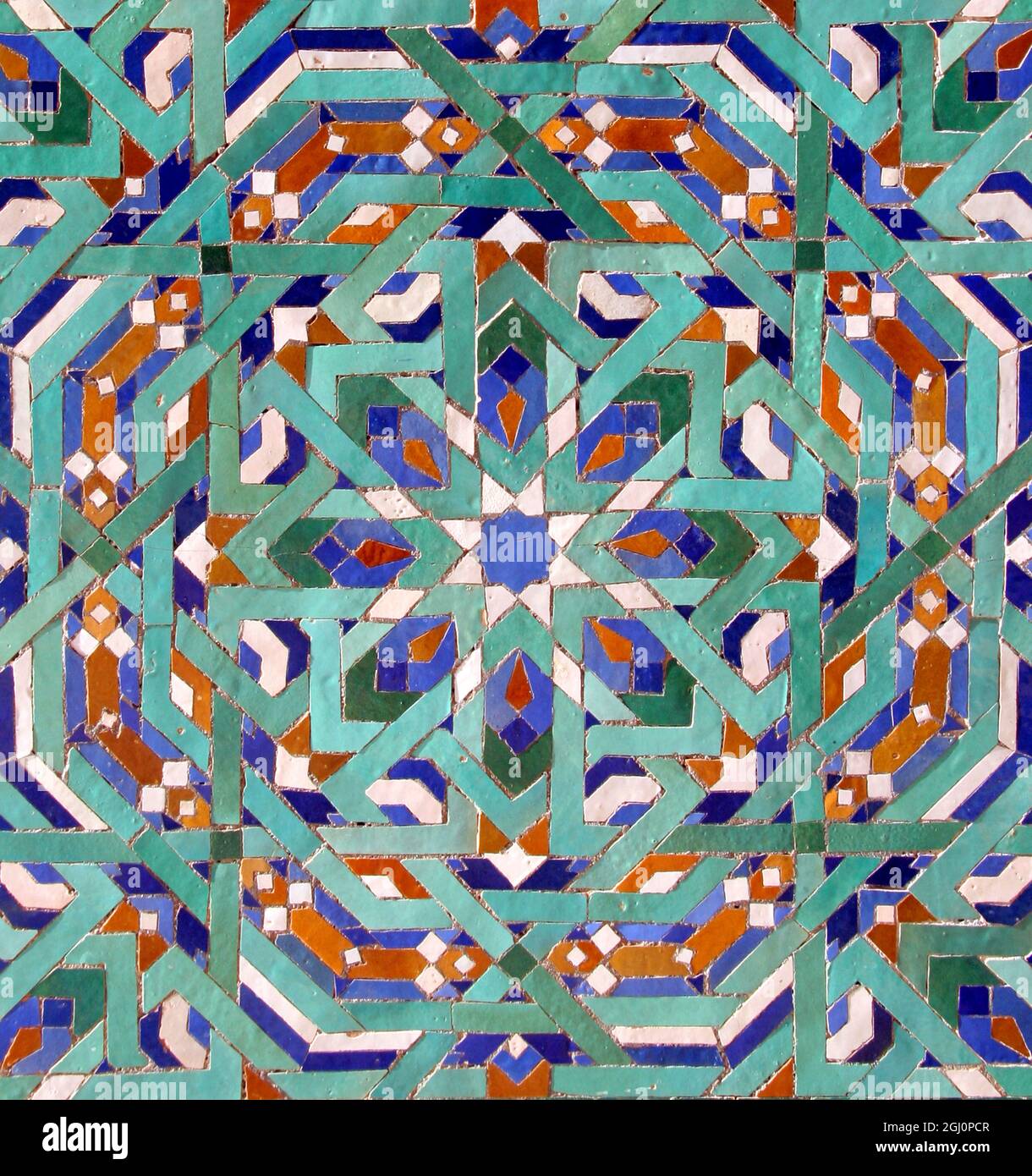 North Africa, Morocco, Casablanca. Hassan II Mosque mosaic tile detail ...