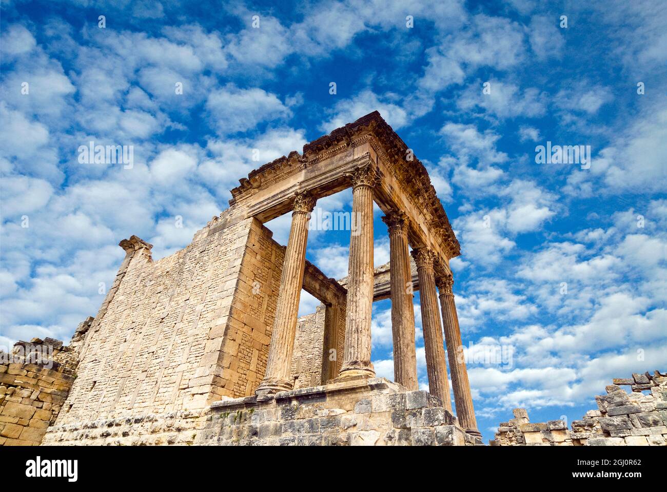 The Capitol, Dougga Archaeological Site, UNESCO World Heritage Site ...