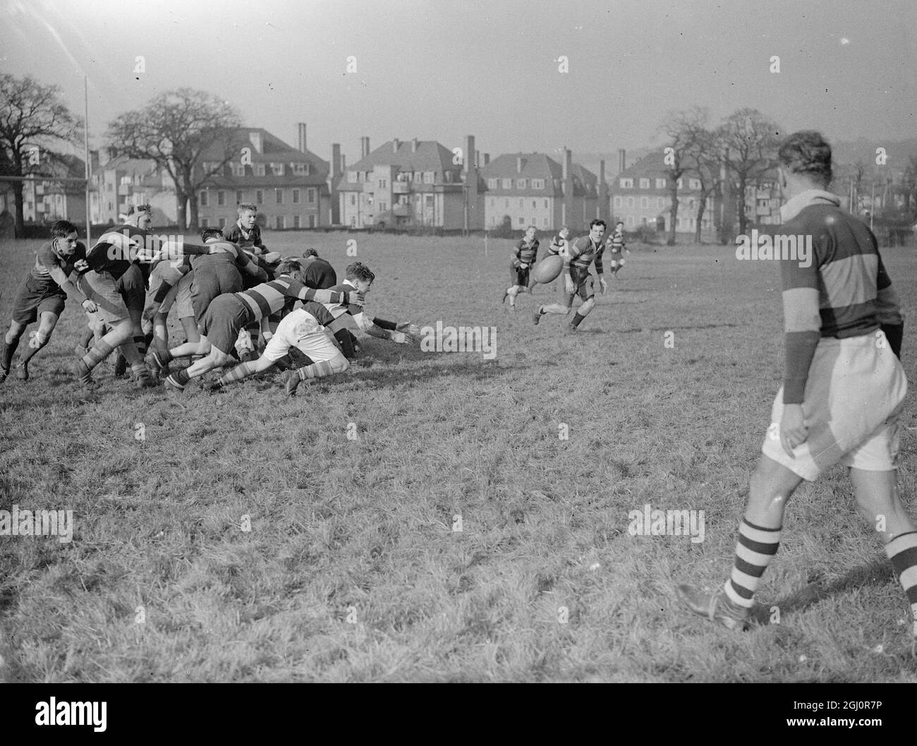 Rugby Scrum England Black and White Stock Photos & Images - Alamy