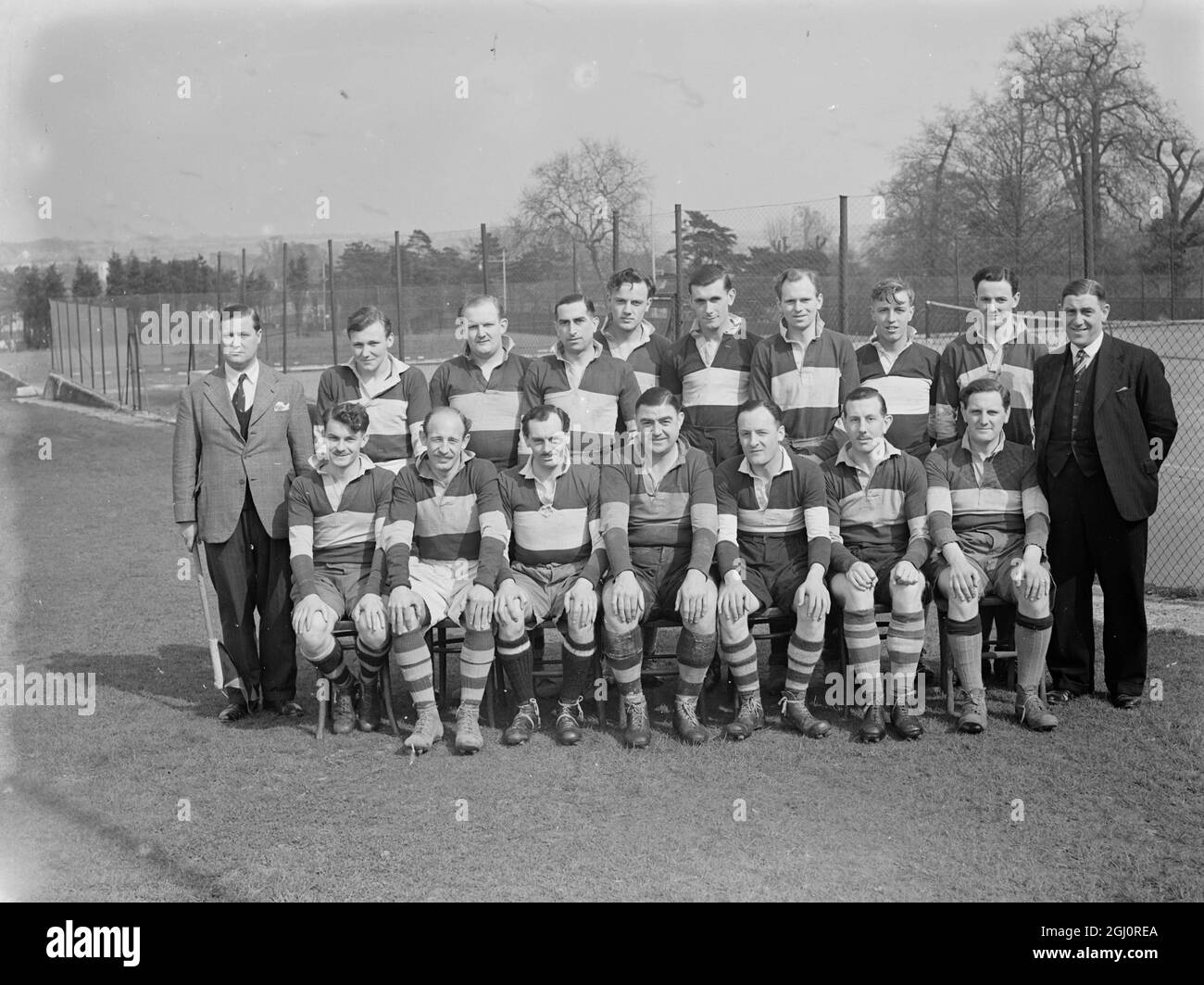 Old Dunstonians No 1 Team R.F.C. 3 April 1947 Stock Photo - Alamy