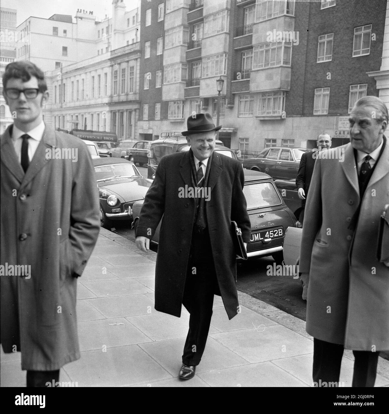 Men in the soccer 'Trial' London : Alan Hardaker (left) the football ...